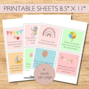 Conversation Starter Cards Family Conversation Cards for Kid Table Talk ...