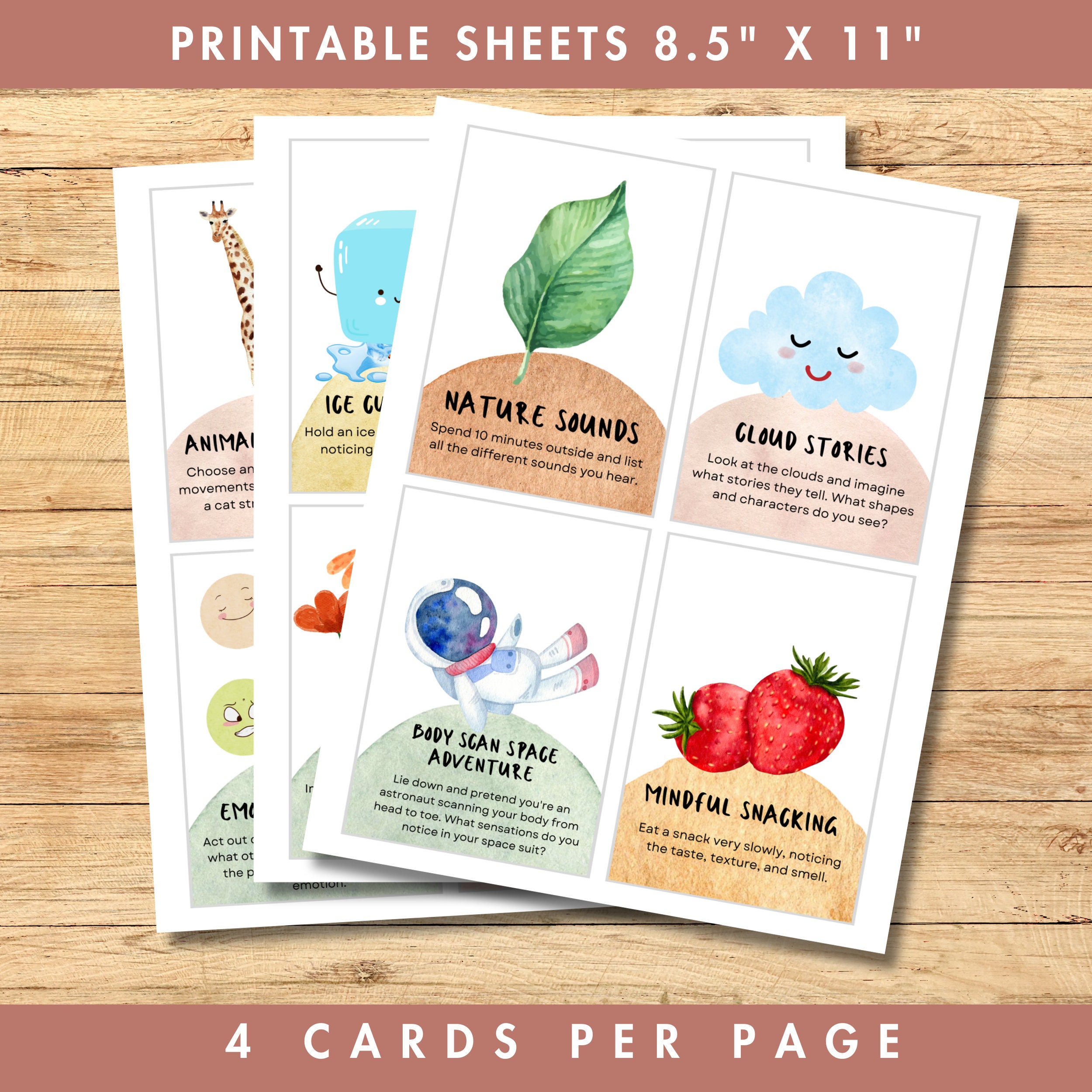 Mindful Cards Kids Mindfulness Printable Mindfulness Digital Print for ...