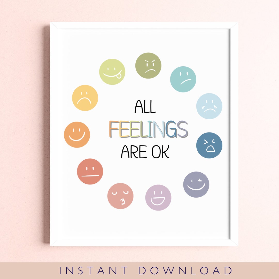Feeling Wheel Digital Print Wheel of Emotion Kid Feeling Chart School ...