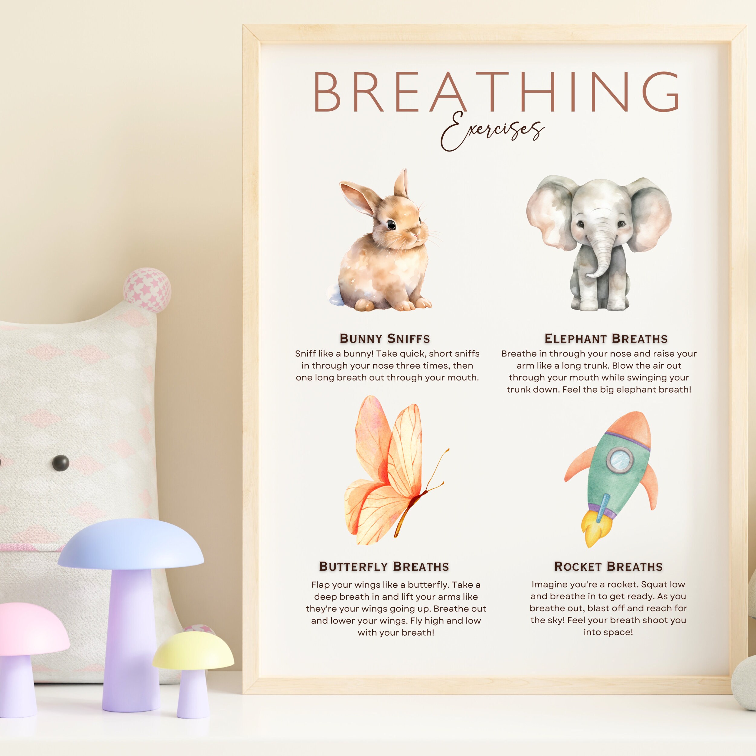 Breathing Poster Calming Corner Coping Skill Kid Anxiety Artwork ...
