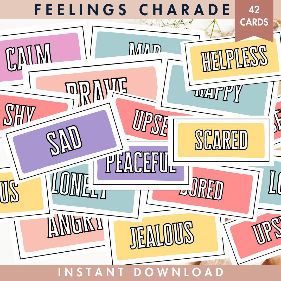 Family Game Kid Charades Printable Game for Kids Emotions Games Social ...