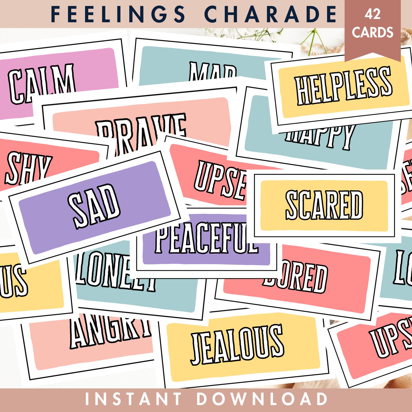 Family Game Kid Charades Printable Game for Kids Emotions Games Social ...