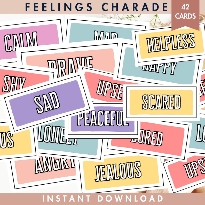Family Game Kid Charades Printable Game for Kids Emotions Games Social ...
