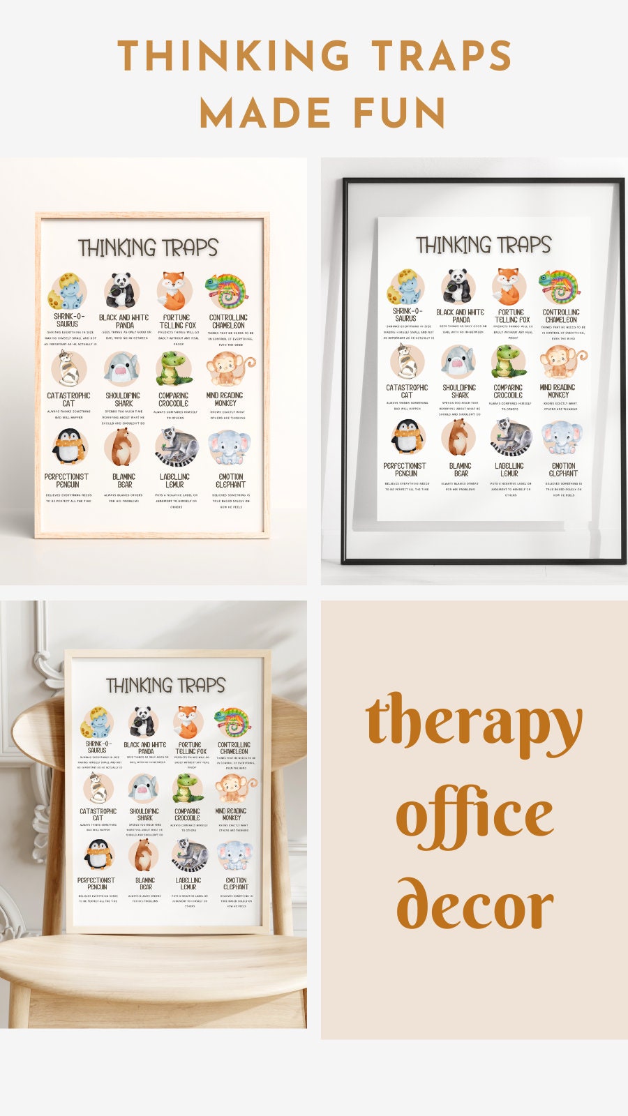 Kids Therapy Poster Cognitive Distortion Poster Office Decor School ...