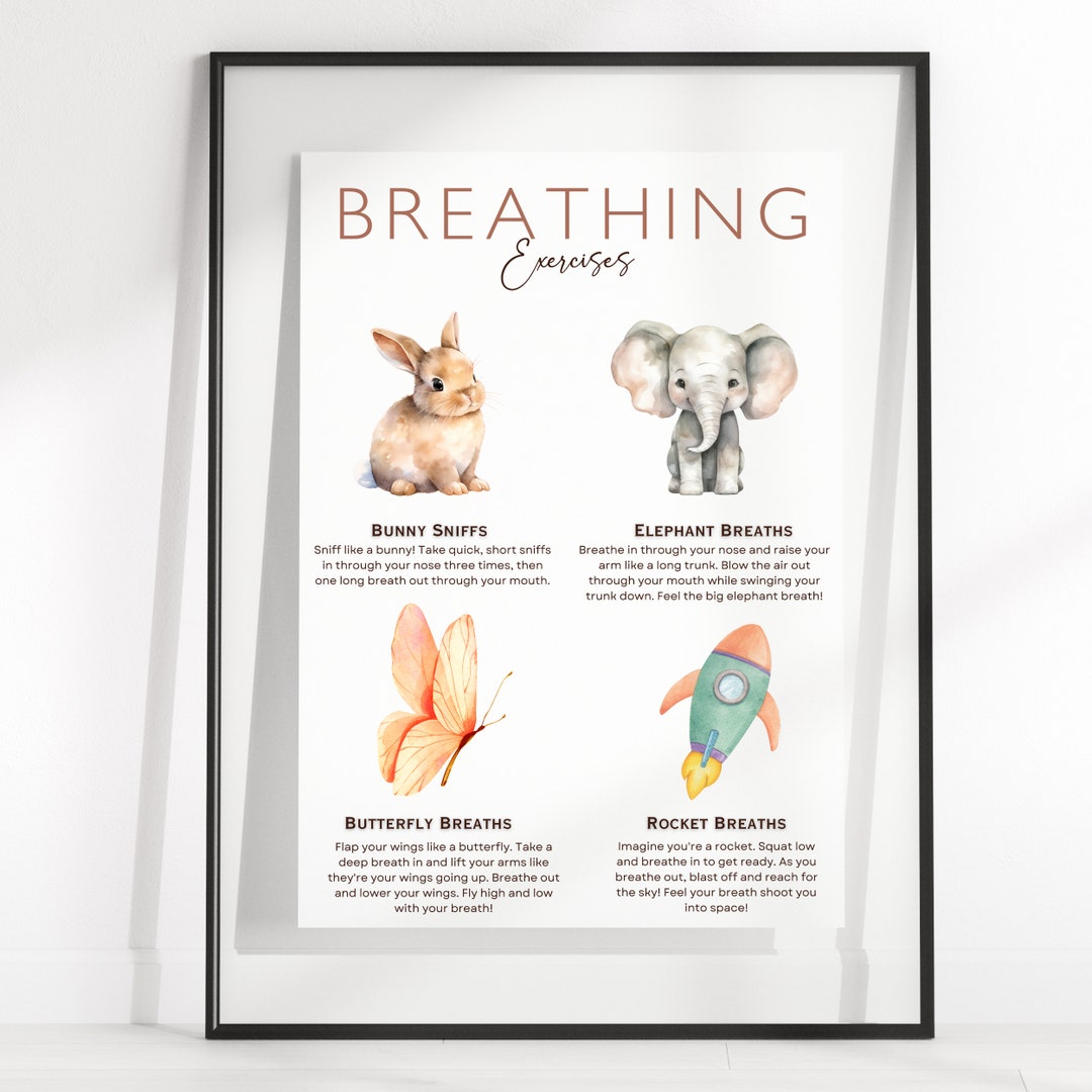 Breathing Poster Calming Corner Coping Skill Kid Anxiety Artwork ...