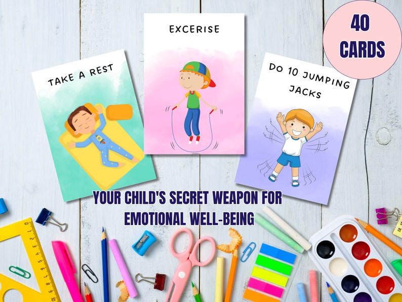 Coping Skill Flashcard Kid Calming Corner Cards Emotional Regulation ...
