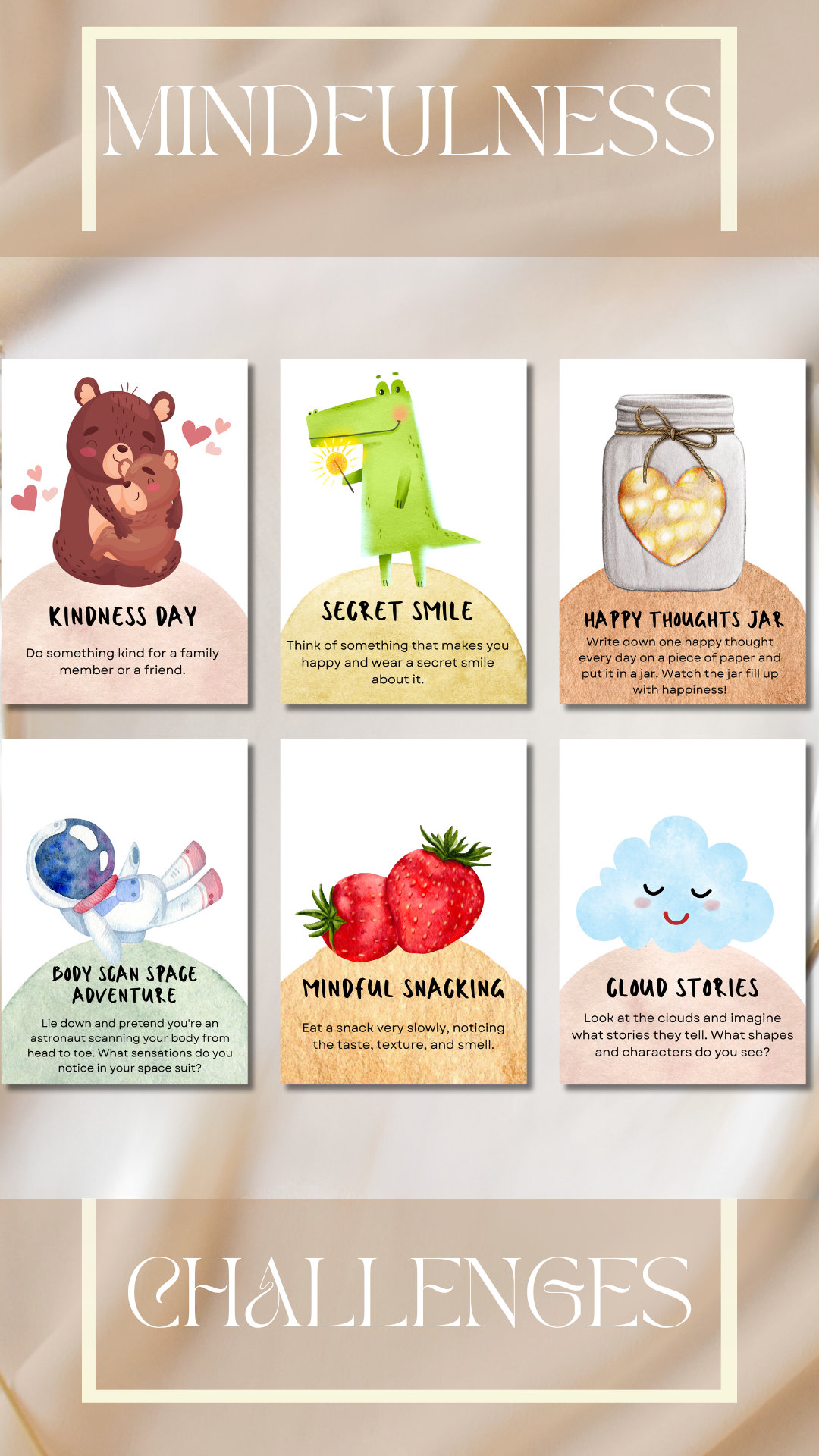 Mindful Cards Kids Mindfulness Printable Mindfulness Digital Print for ...