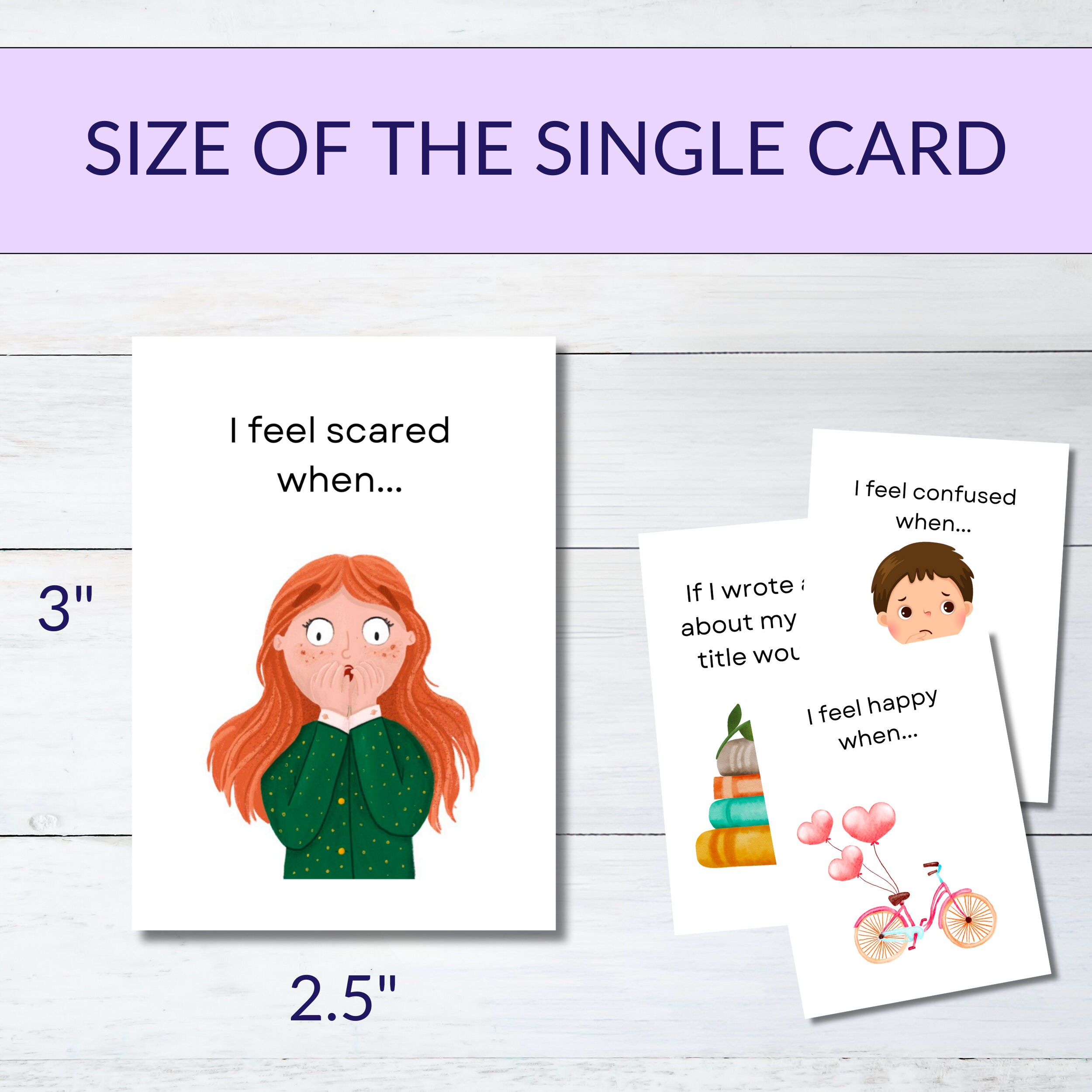 Conversation Starters Feeling Card Emotional Literacy Kid Mental ...