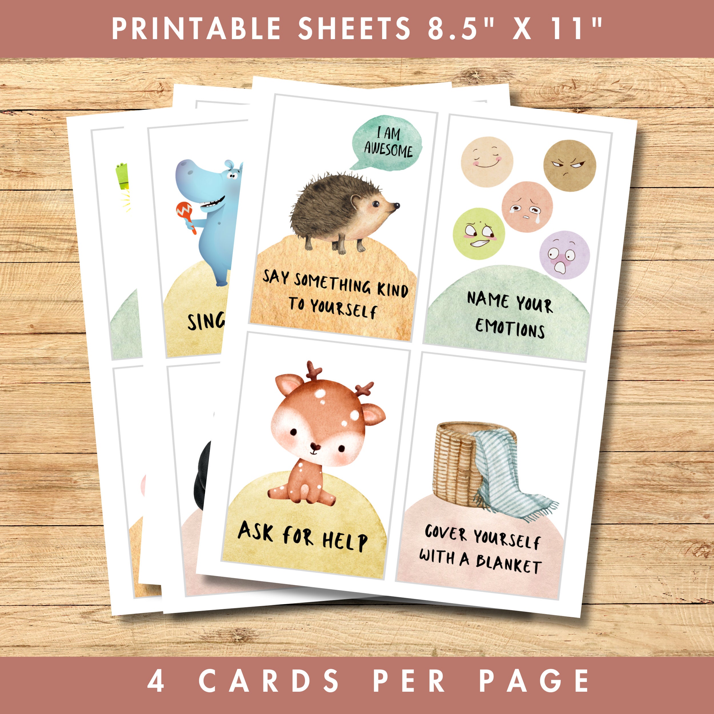 Calming Corner Coping Skills Cards Coping Strategies Therapy Cards Self ...