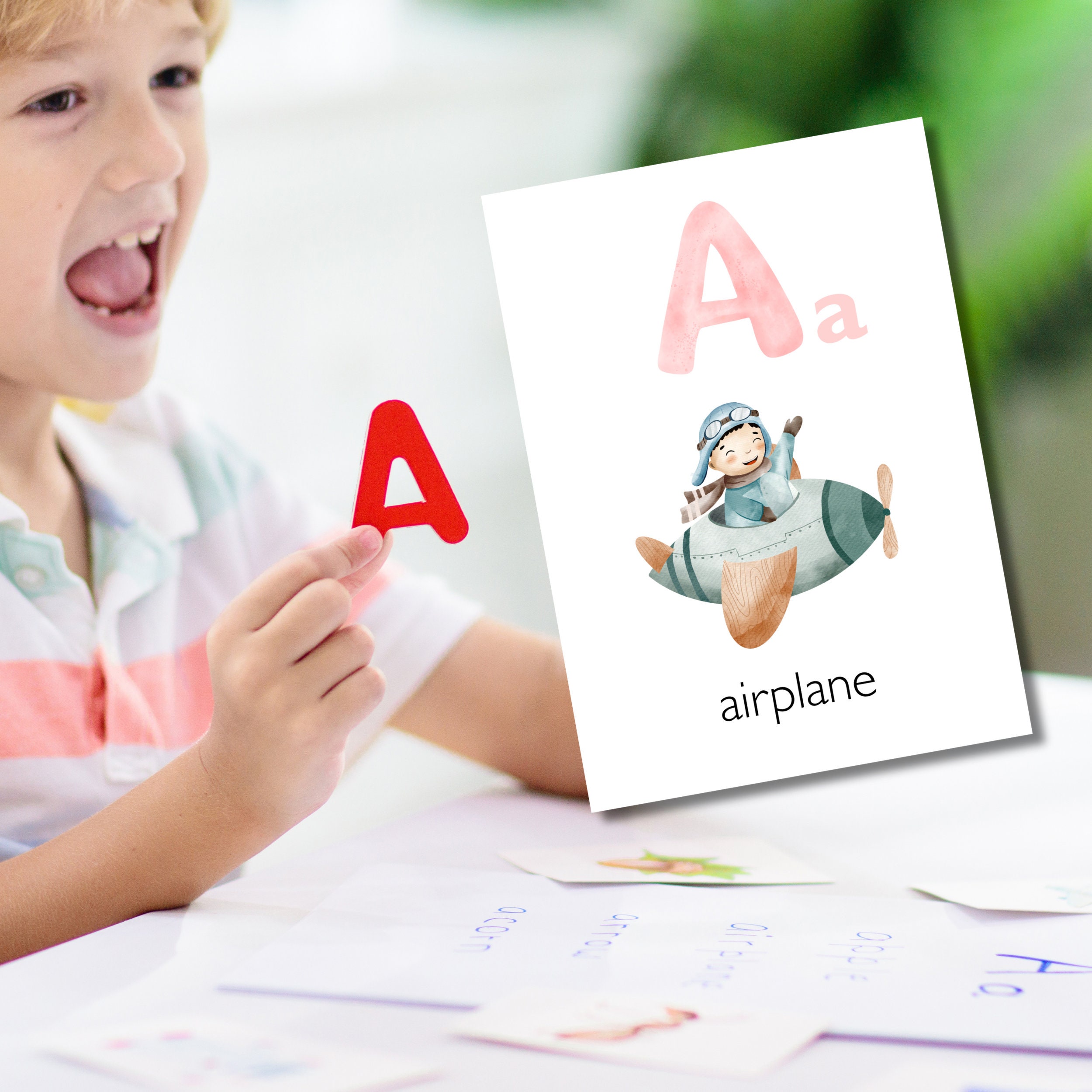 Printable Alphabet Flash Card Preschool Alphabet Early - Etsy