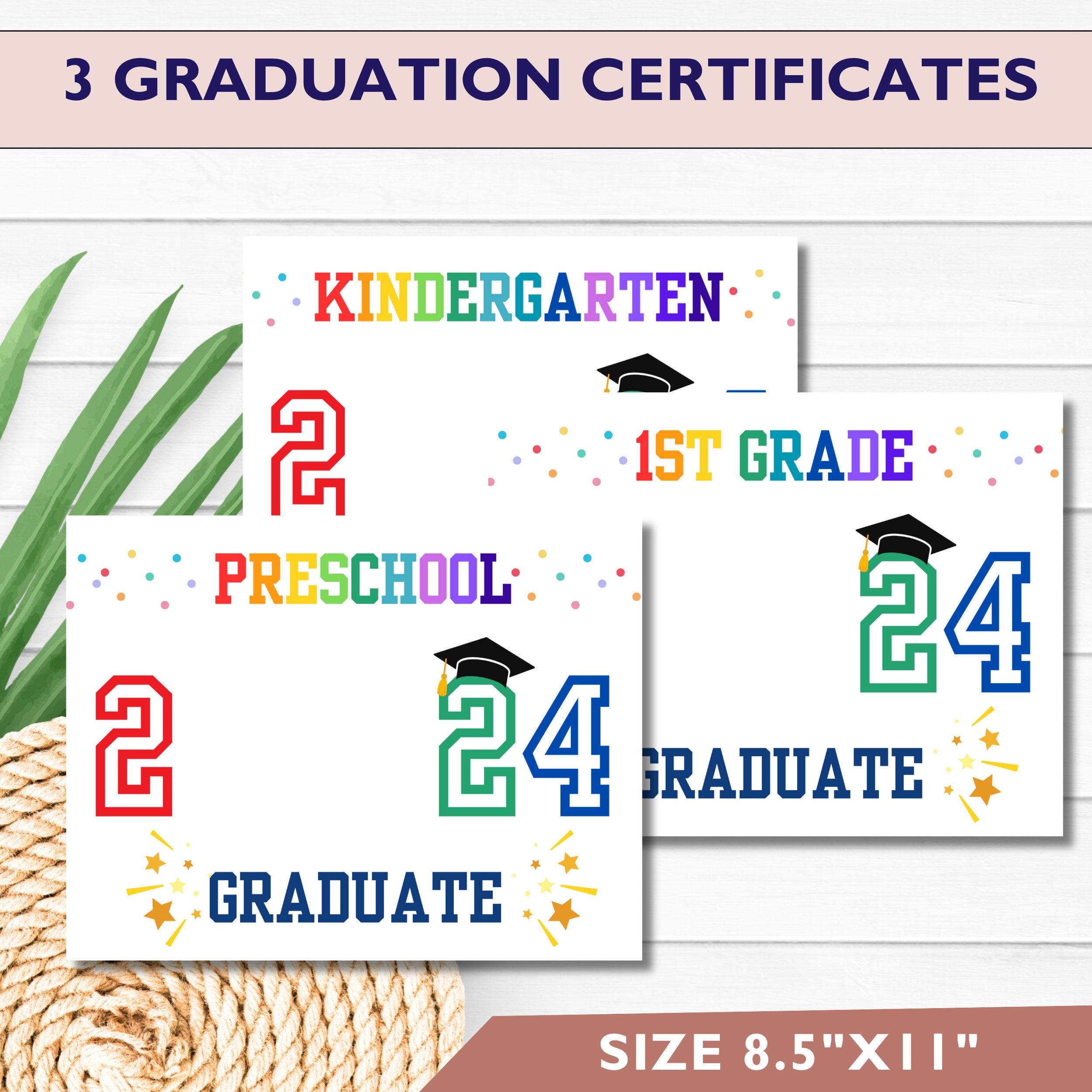 Handprint Print Graduation Printable 2024 School Graduation Diploma ...