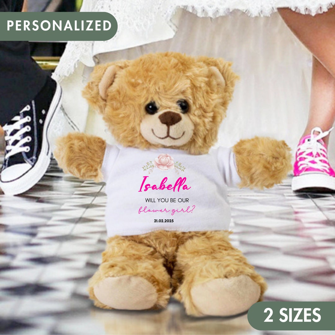 Flower Girl Proposal Cute Teddy Custom Bear Keepsake Junior Bridesmaid ...