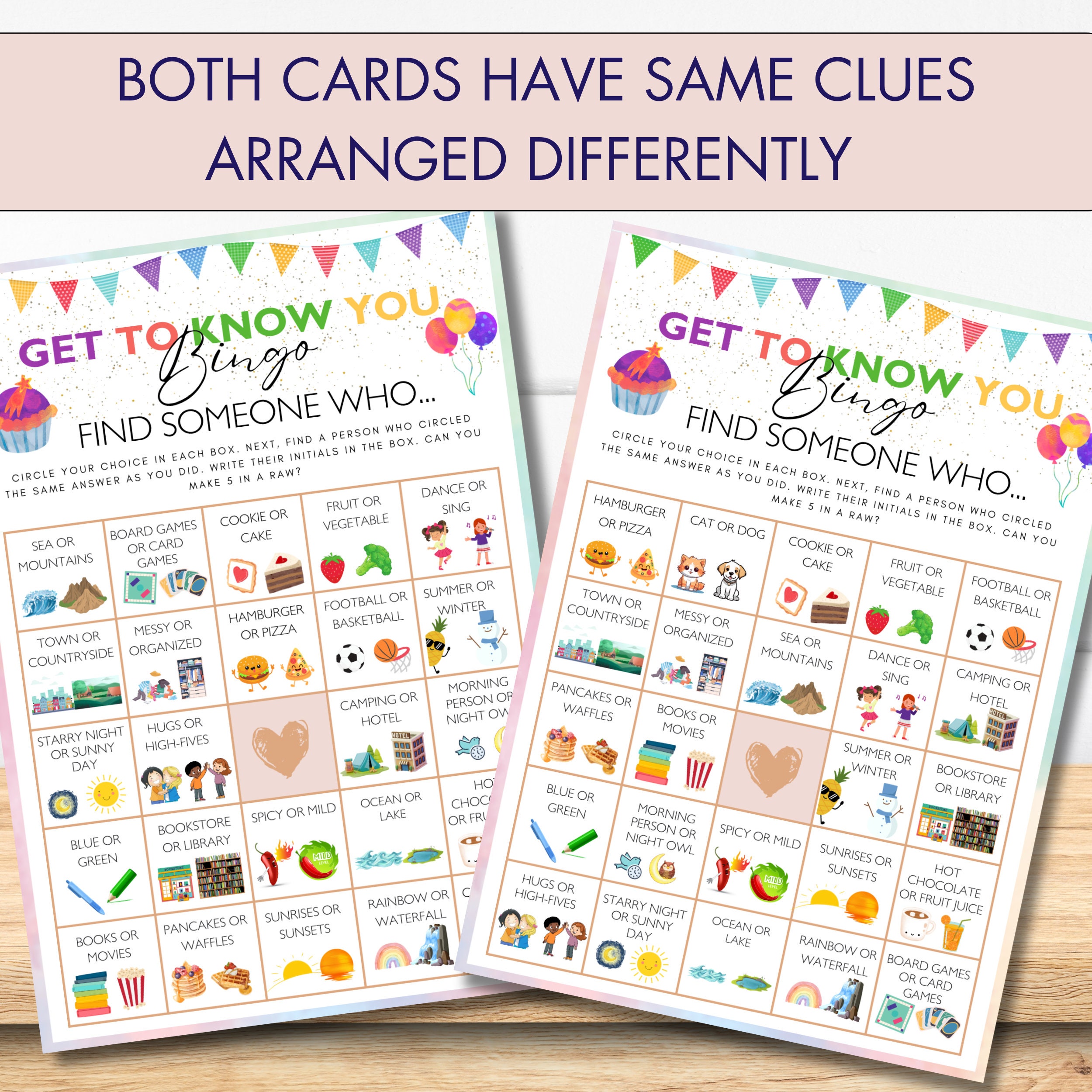 Find Someone Who Bingo Get to Know You Game Kids Bingo Family Game ...