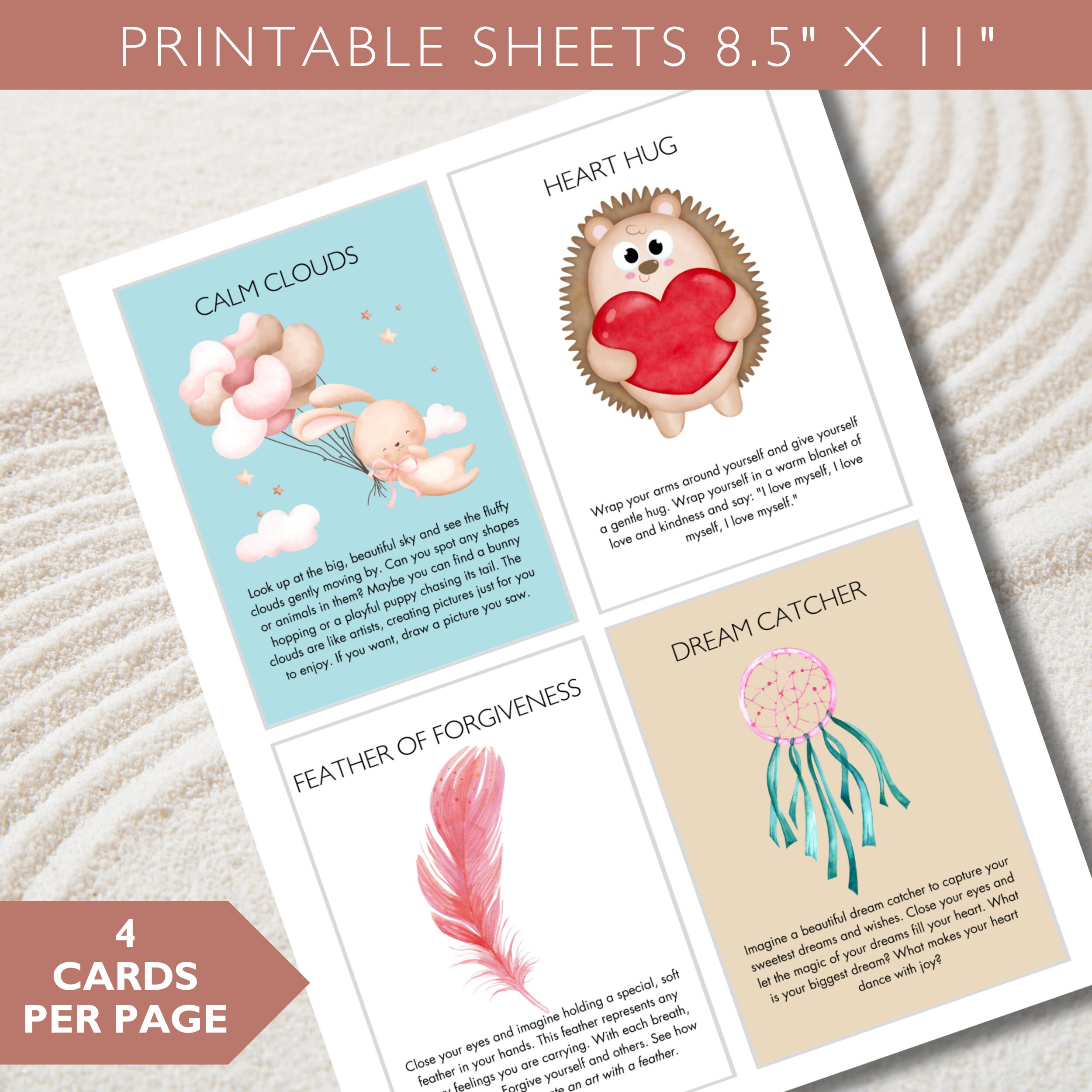 Mindful Cards Mindful Breathing Cards Kids Emotional Wellbeing Tools ...