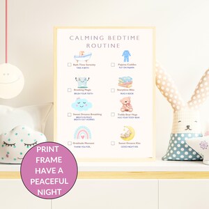 Bedtime Routine Chart Poster Bedtime Routine Printable Kids Bedtime ...