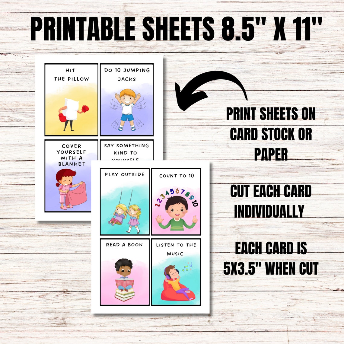 Coping Skills Flashcards for Kids Calming Cards Emotional - Etsy