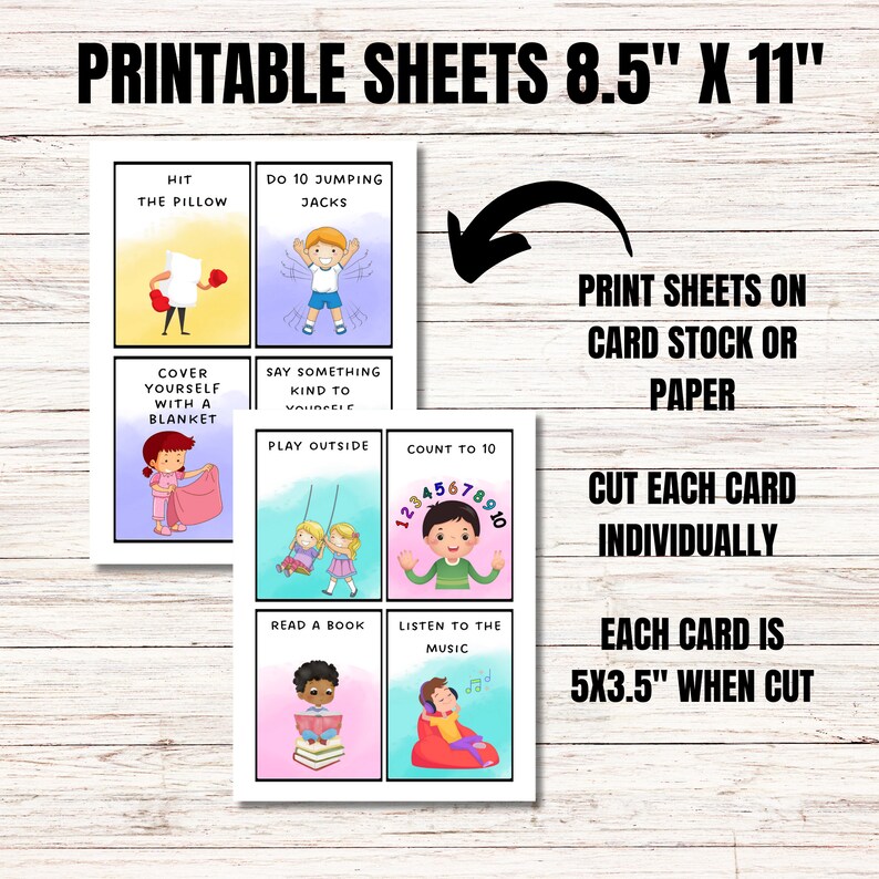 Coping Skills Flashcards for Kids Calming Cards Emotional - Etsy