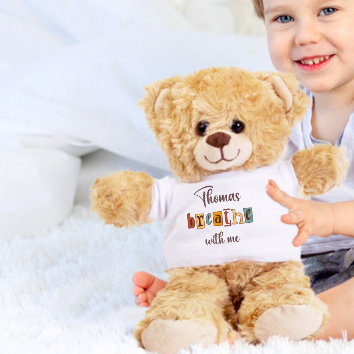 Teddy Bear Gift Comfort Bear Emotional Support Personalized Worry Bear ...