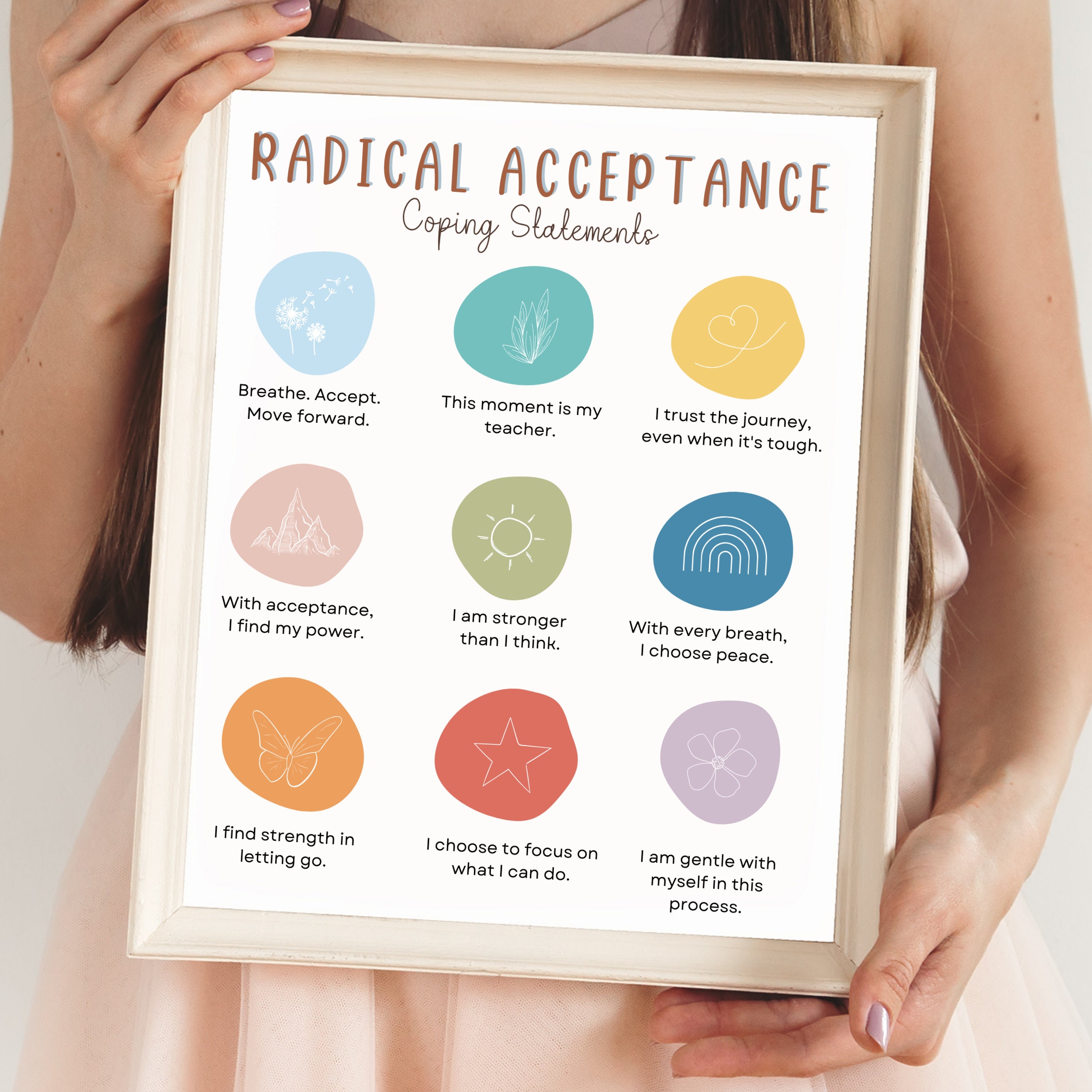 Radical Acceptance Poster Coping Skill Therapy Tool Coping Statement ...