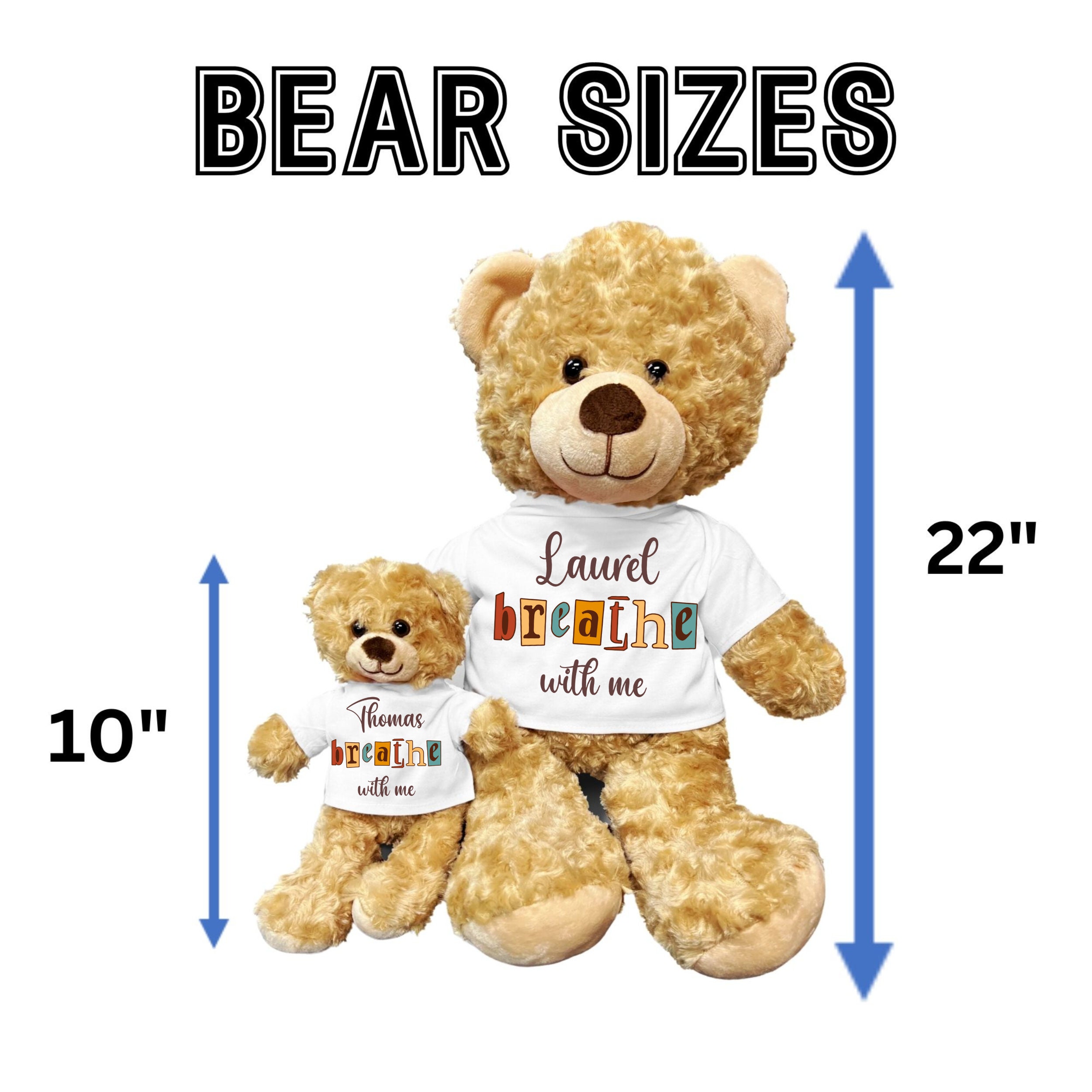 Teddy Bear Gift Comfort Bear Emotional Support Personalized Worry Bear Anxiety Gift Kid ...