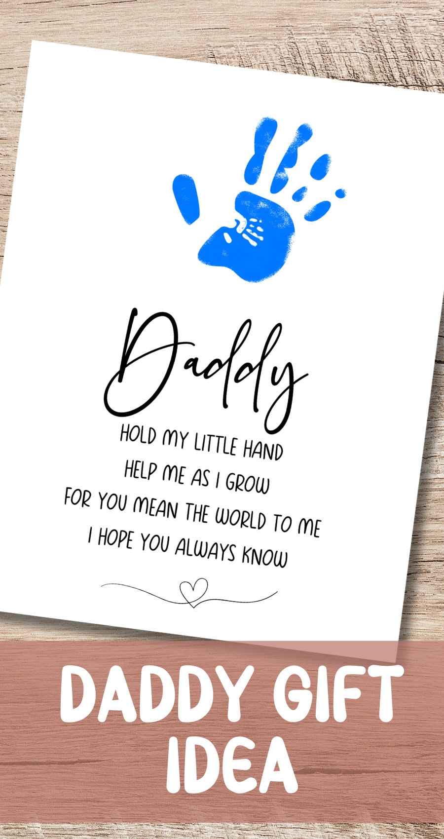 Handprint Daddy Gift Handprint Keepsake Art Print Father's Day Gift for ...