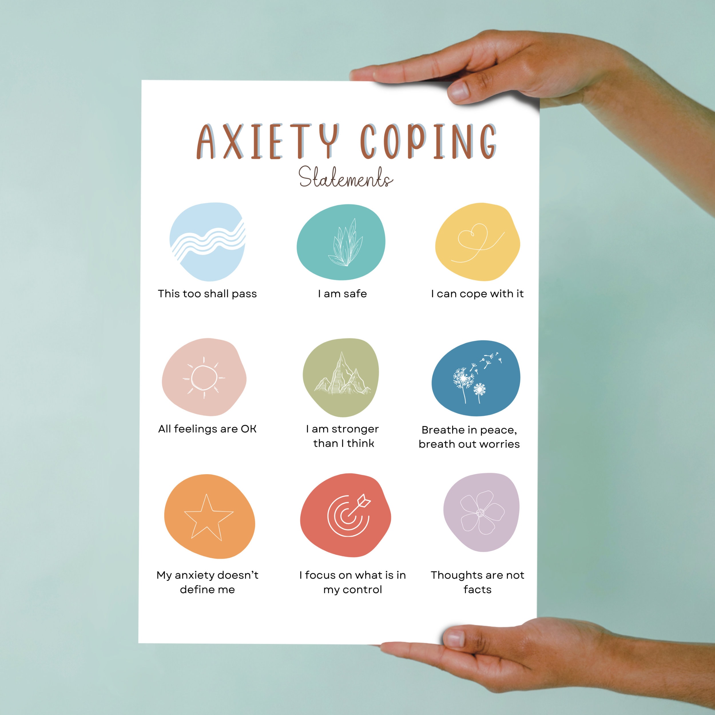 Anxiety Coping Statement Coping Skill Poster Calming Corner Therapy ...