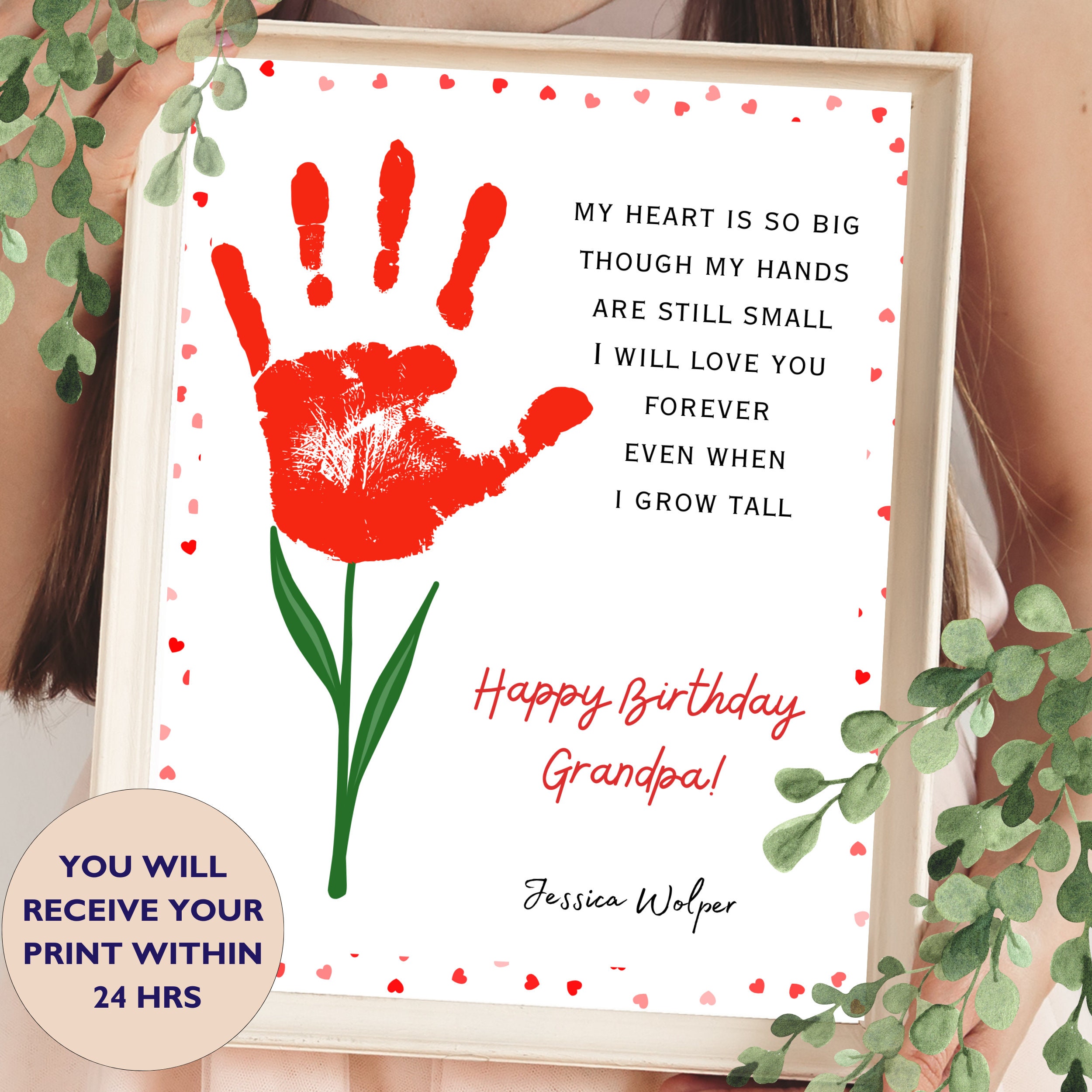 Handprint Craft Poem Handprint Father's Day Gift Valentine's Gift Kid ...