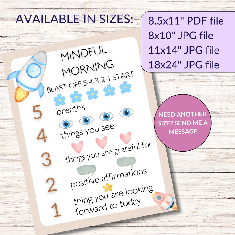 Mindful Morning Poster Mindful Moments Kids Mindful Poster Kids ...