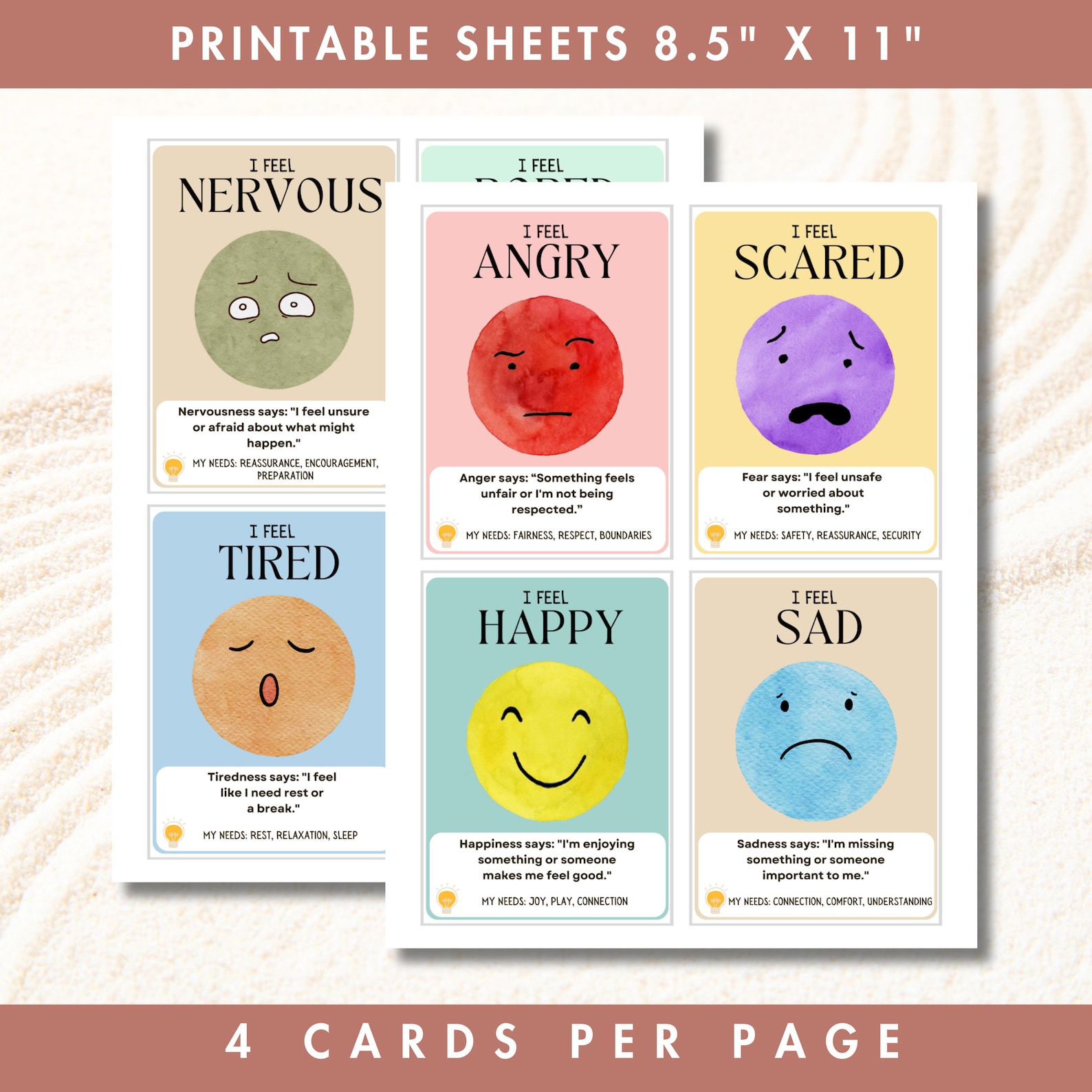 Kid Emotion Card Emotional Regulation Social Psychology Feeling Card ...