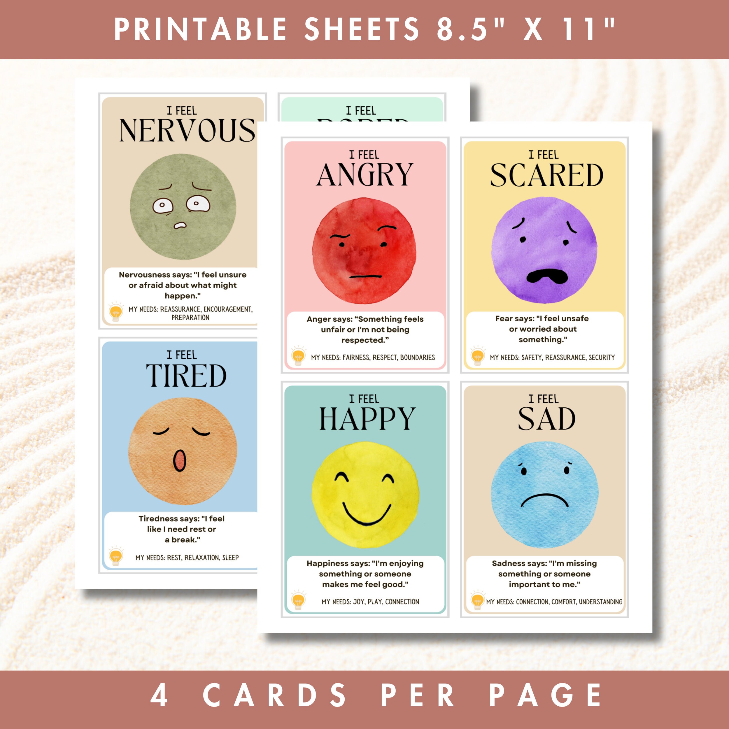 Kid Emotion Card Emotional Regulation Social Psychology Feeling Card ...