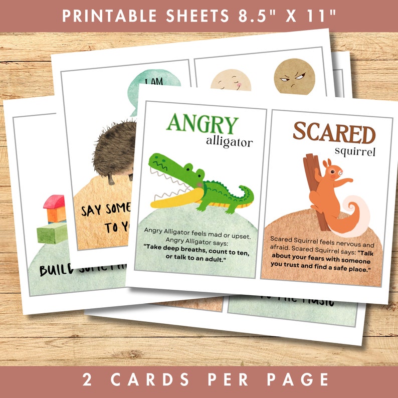 Emotional Regulation Kid Calming Corner Classroom Feelings Card Social ...