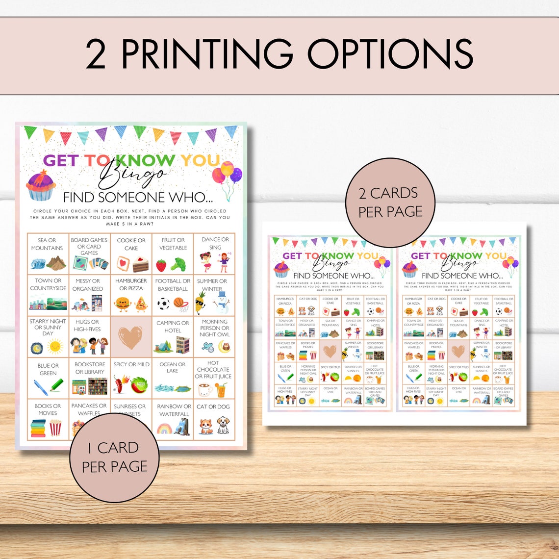 Find Someone Who Bingo Get to Know You Game Kids Bingo Family Game ...