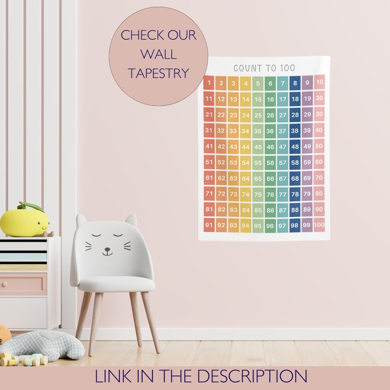 Hundred Chart Number Poster Chart 1-100 Classroom Math Teacher ...