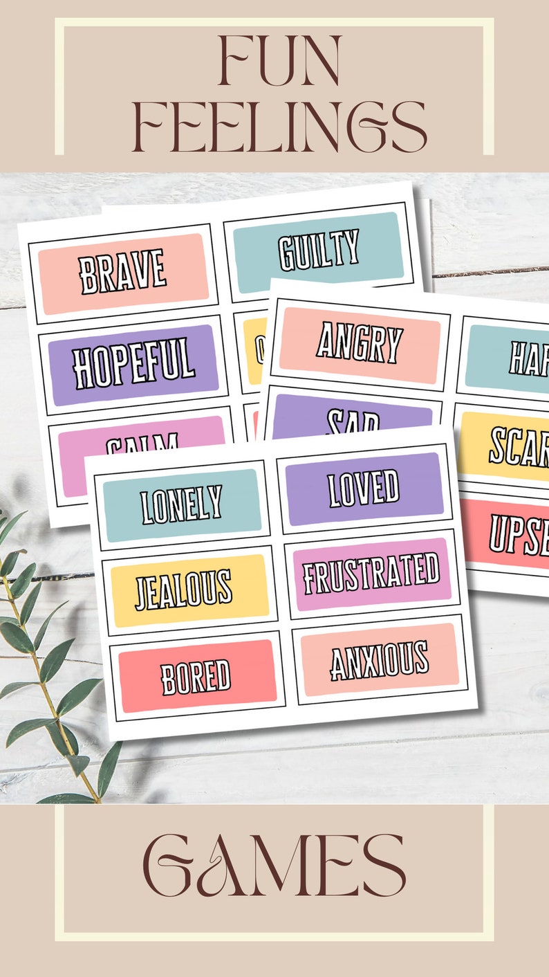 Family Game Kid Charades Printable Game for Kids Emotions Games Social ...