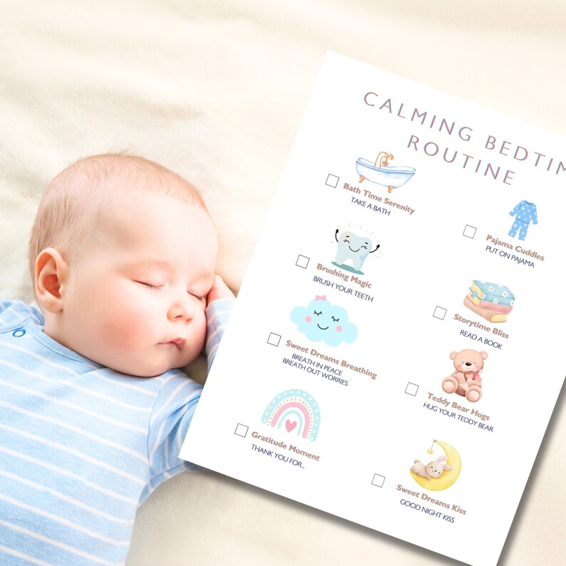 Bedtime Routine Chart Poster Bedtime Routine Printable Kids Bedtime ...