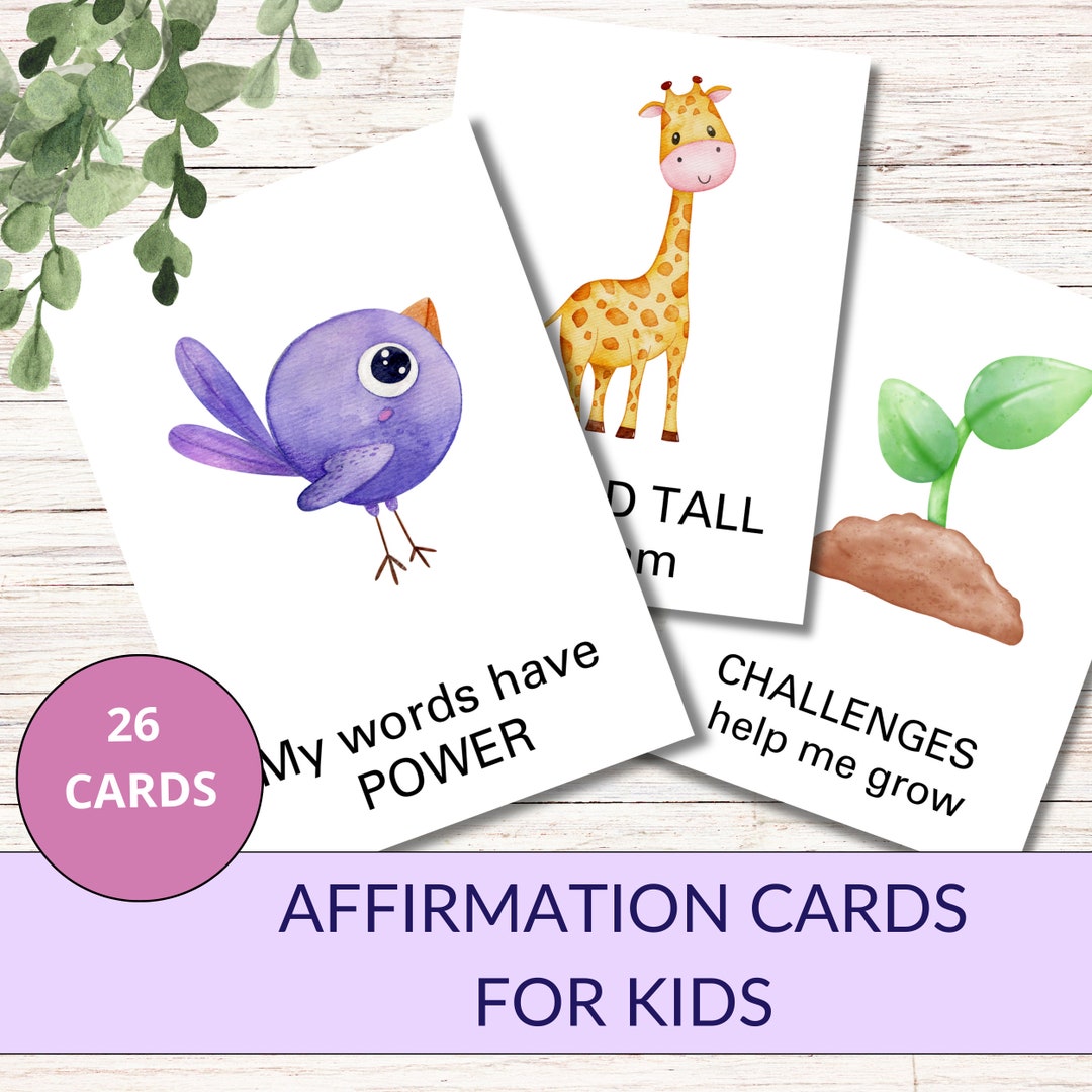 Positive Affirmation Flashcard Children Affirmation Card Empower Kid ...