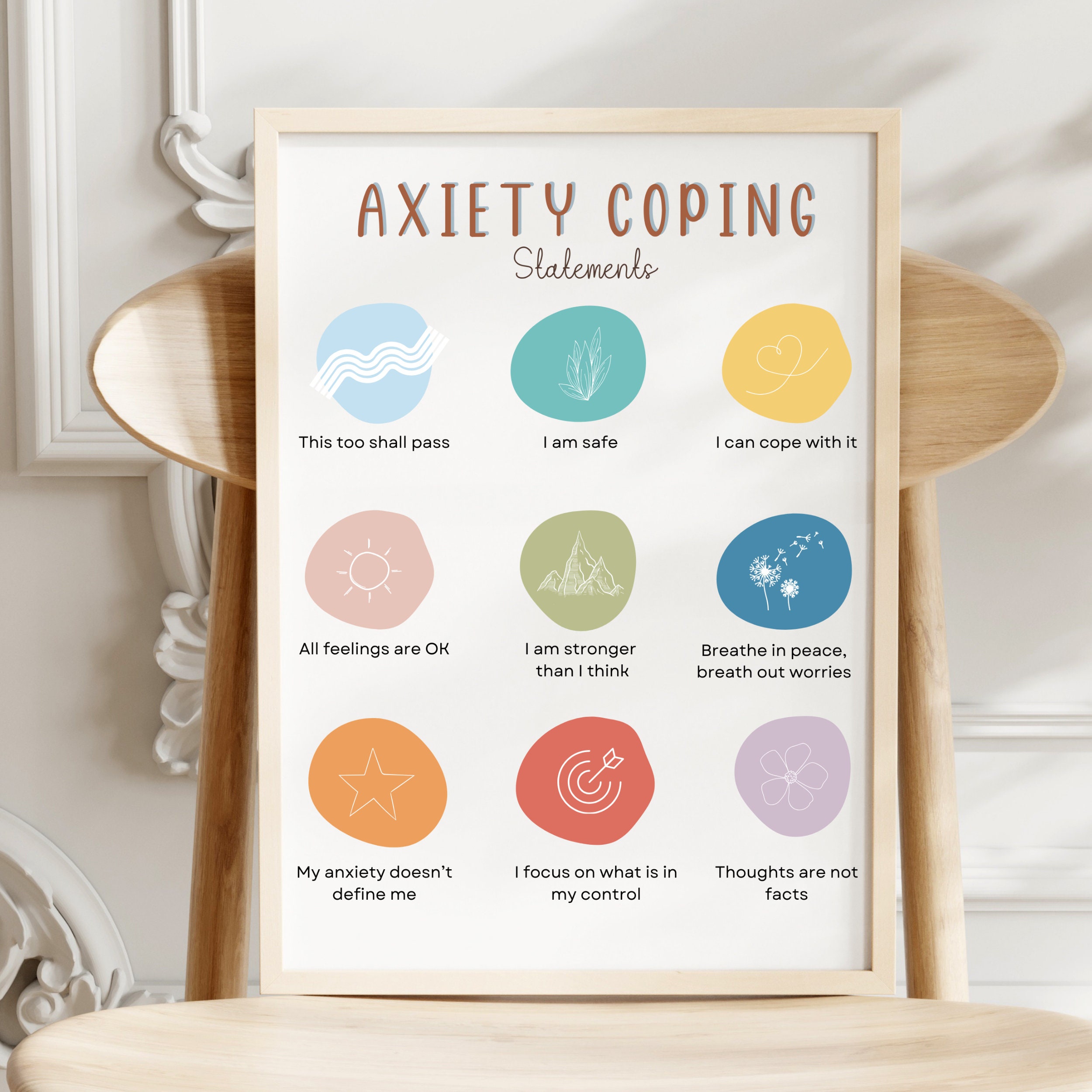 Anxiety Coping Statement Coping Skill Poster Calming Corner Therapy ...