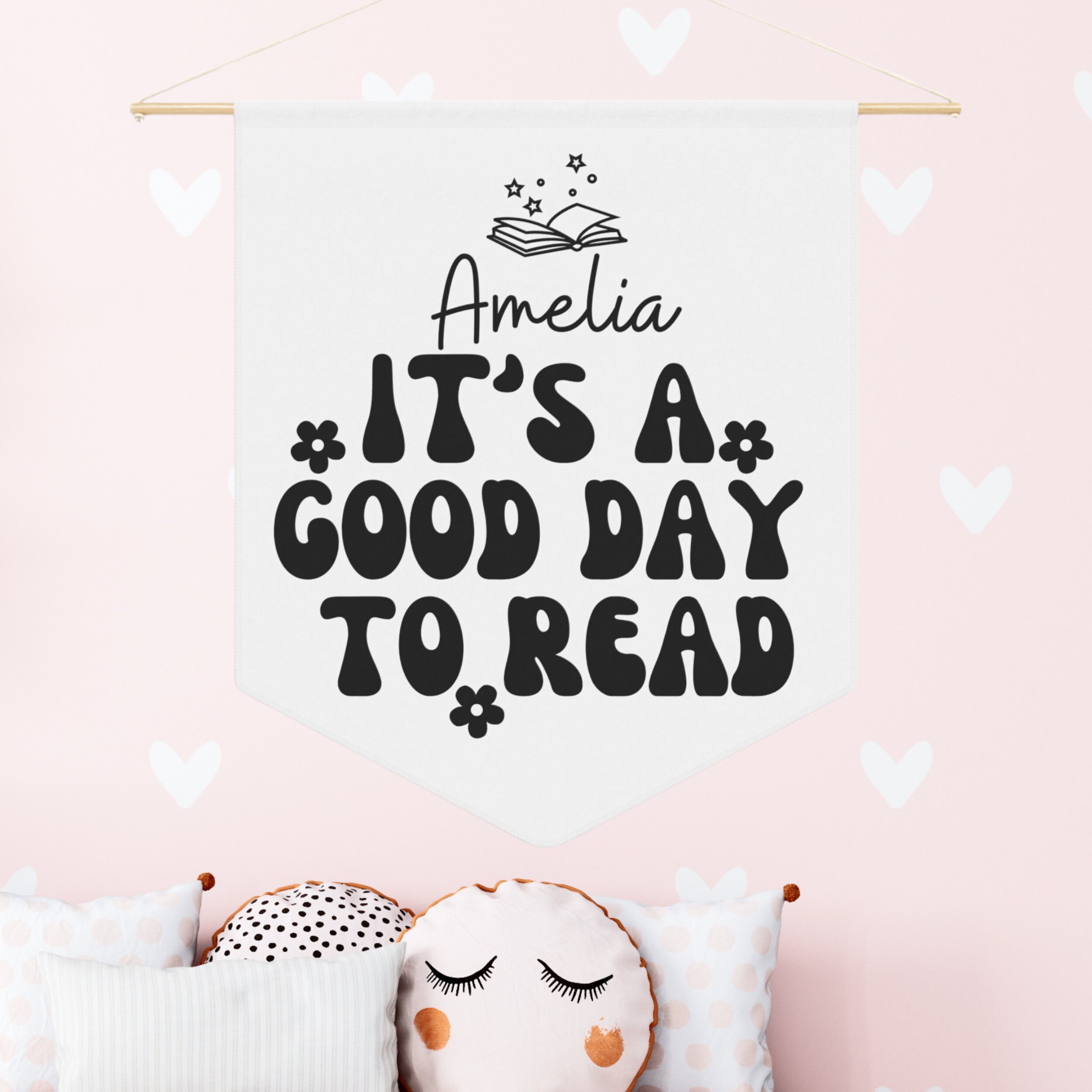 Reading Nook Decor Personalized Pennant Playroom Wall Decor Homeschool ...