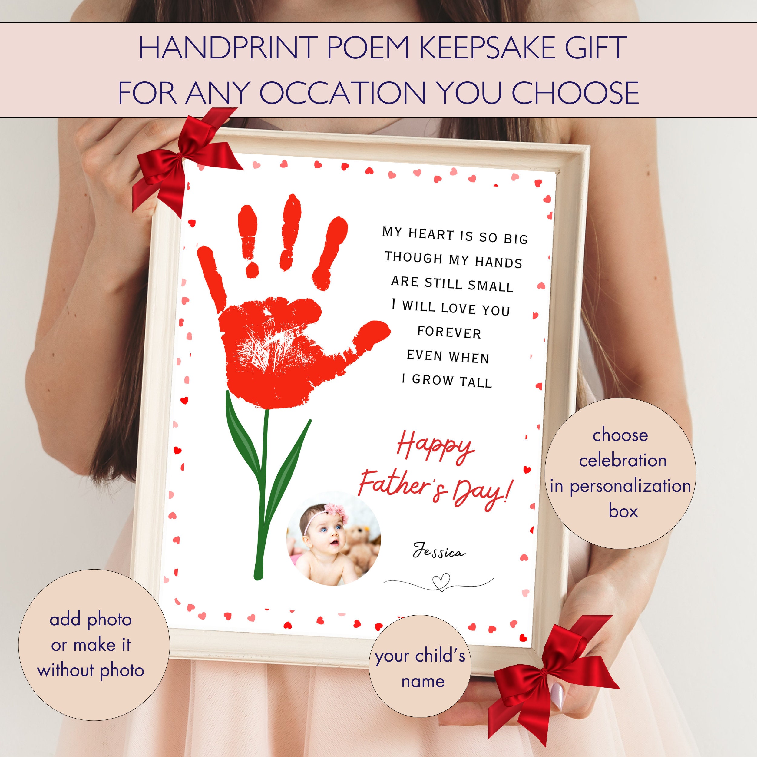 Handprint Craft Poem Handprint Father's Day Gift Valentine's Gift Kid ...