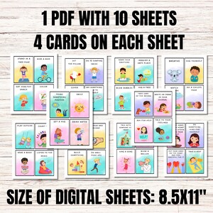 Coping Skills Flashcards for Kids Calming Cards Emotional - Etsy