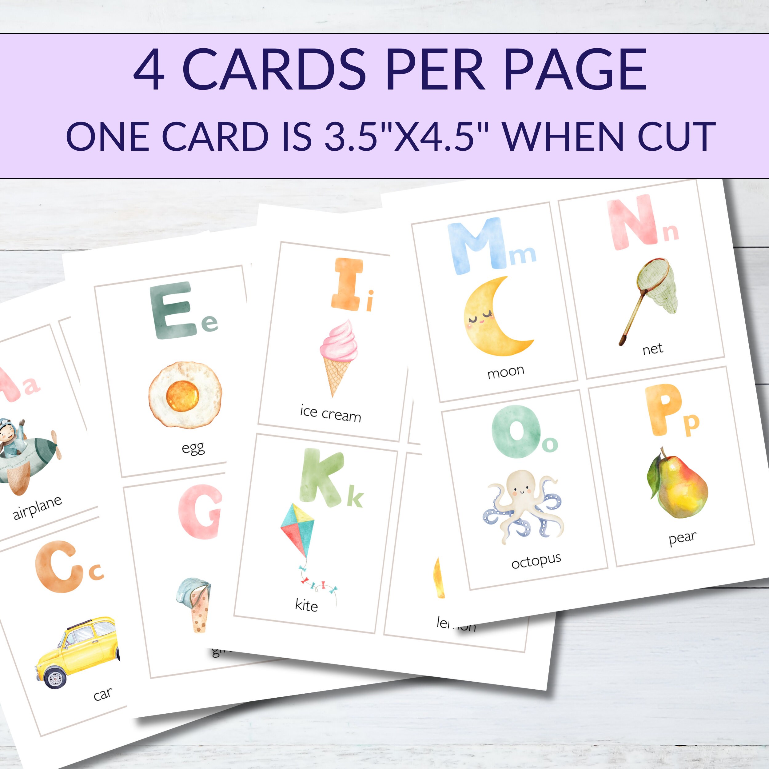 Printable Alphabet Flash Card Preschool Alphabet Early - Etsy