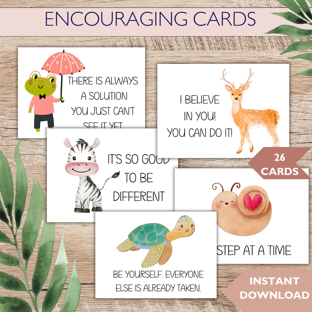 Encouragement Card Inspirational Card for Kid Positivity Card ...