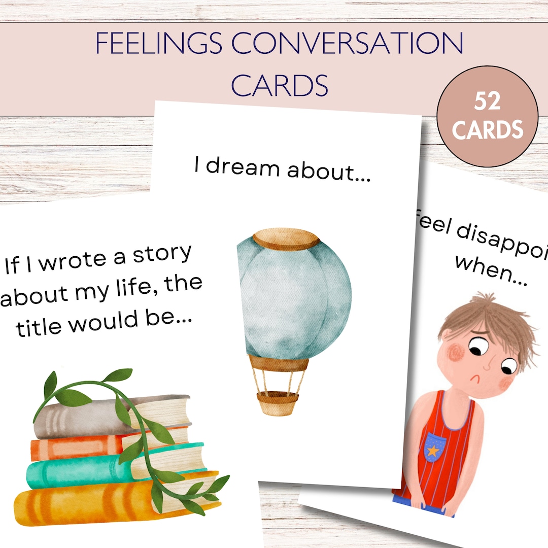 Conversation Starters Feeling Card Emotional Literacy Kid Mental ...