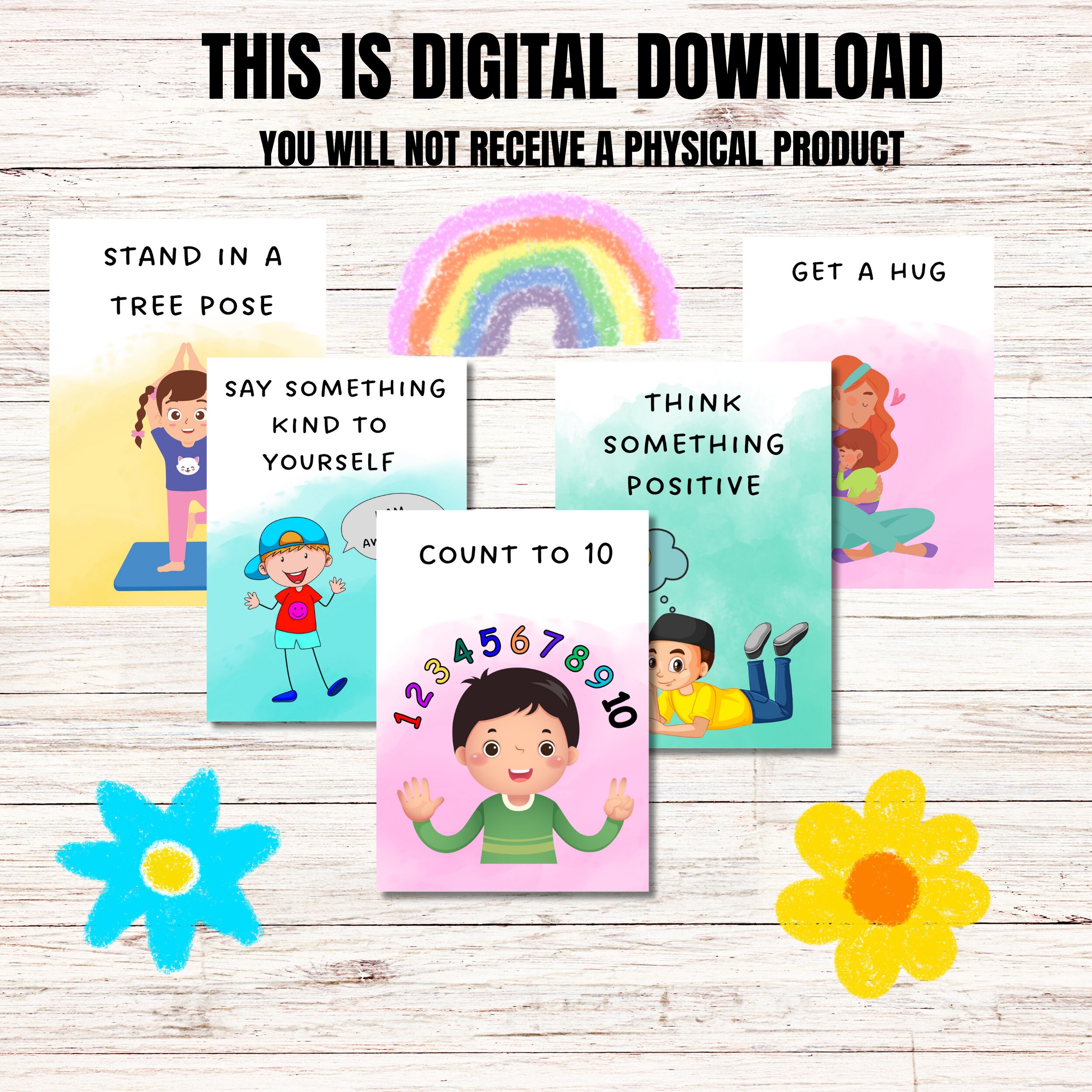 Coping Skills Flashcards for Kids Calming Cards Emotional - Etsy