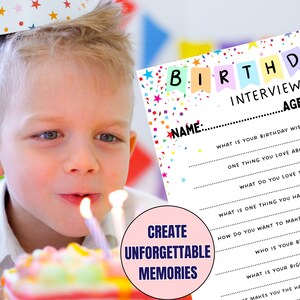 Kid Birthday Interview Printable Questionnaire Kid Memory - Etsy