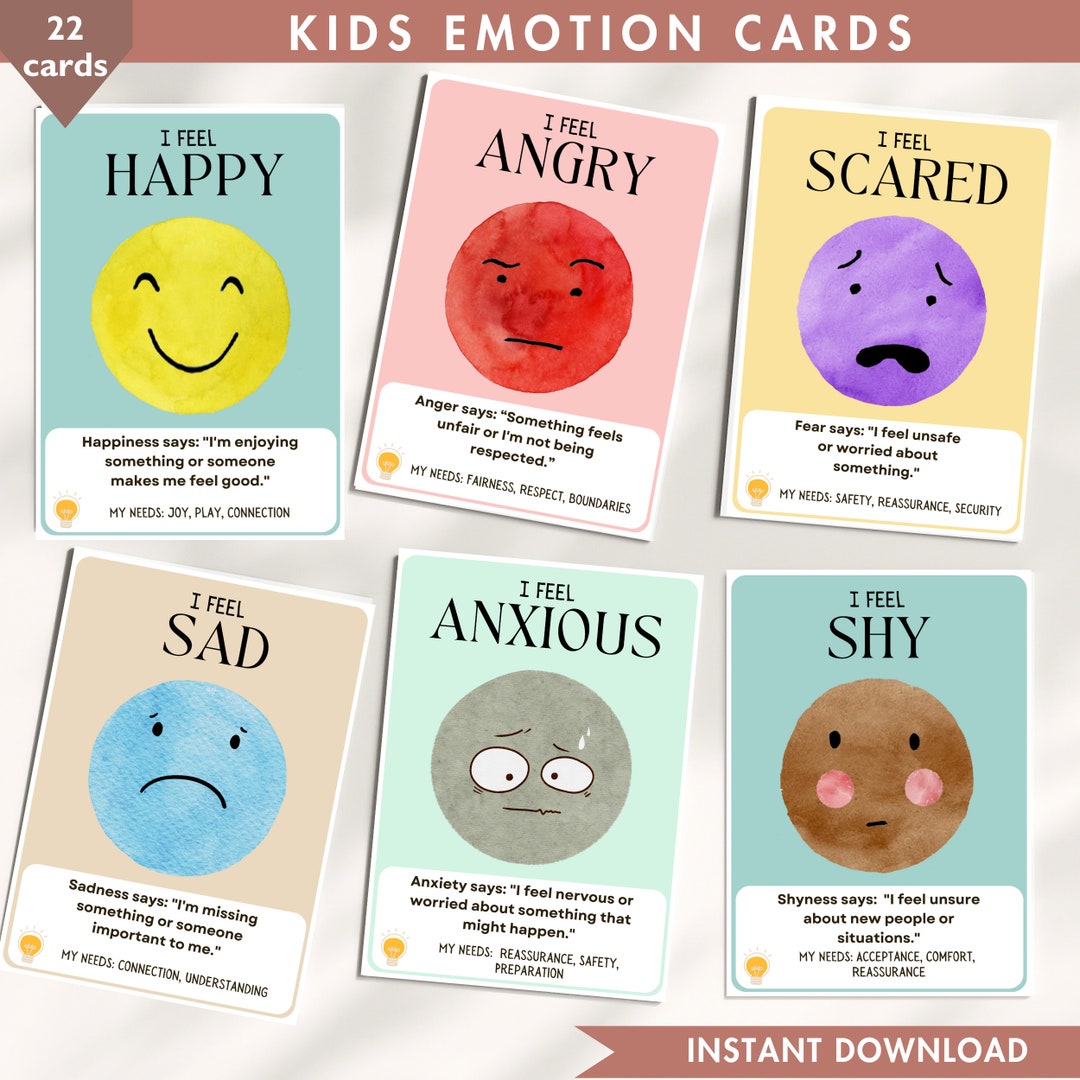 Kid Emotion Card Emotional Regulation Social Psychology Feeling Card ...