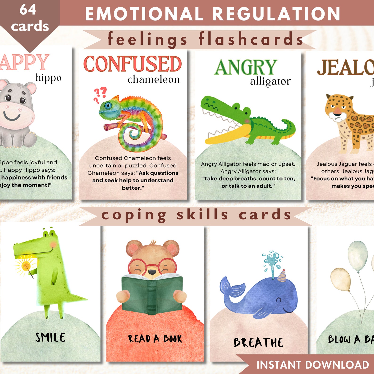 Emotional Regulation Kid Calming Corner Classroom Feelings Card Social ...