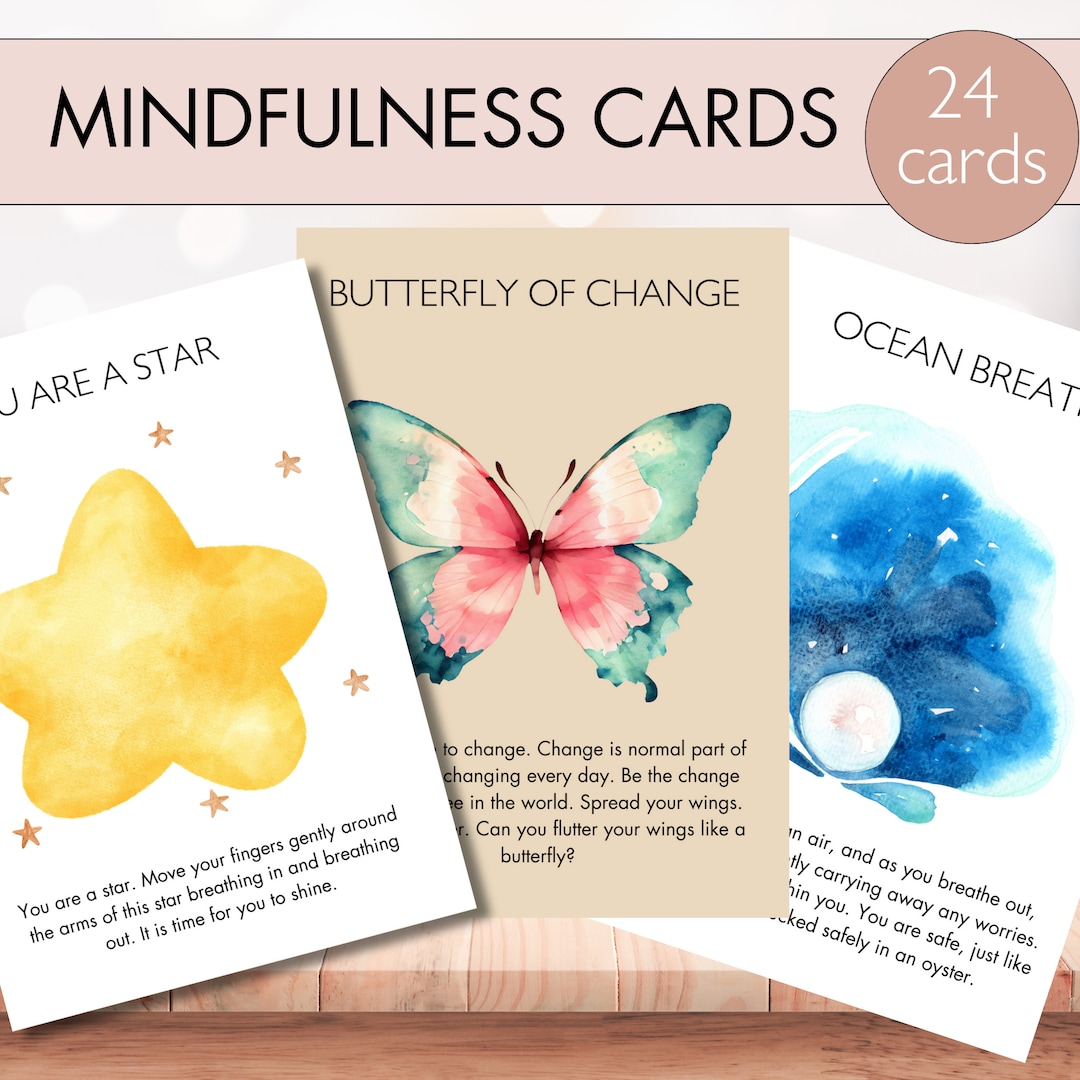 Mindful Cards Mindful Breathing Cards Kids Emotional Wellbeing - Etsy