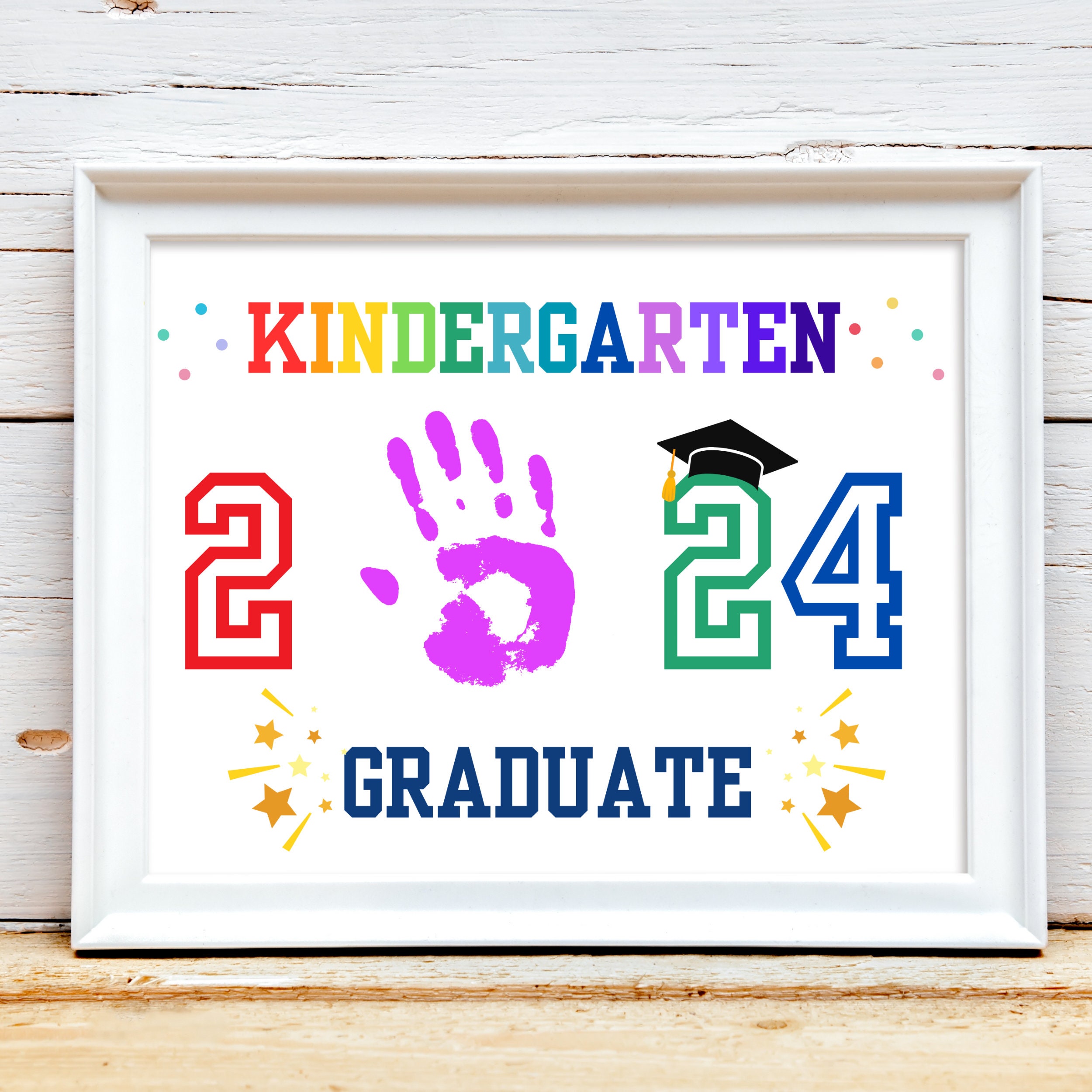 Handprint Print Graduation Printable 2024 School Graduation Diploma ...