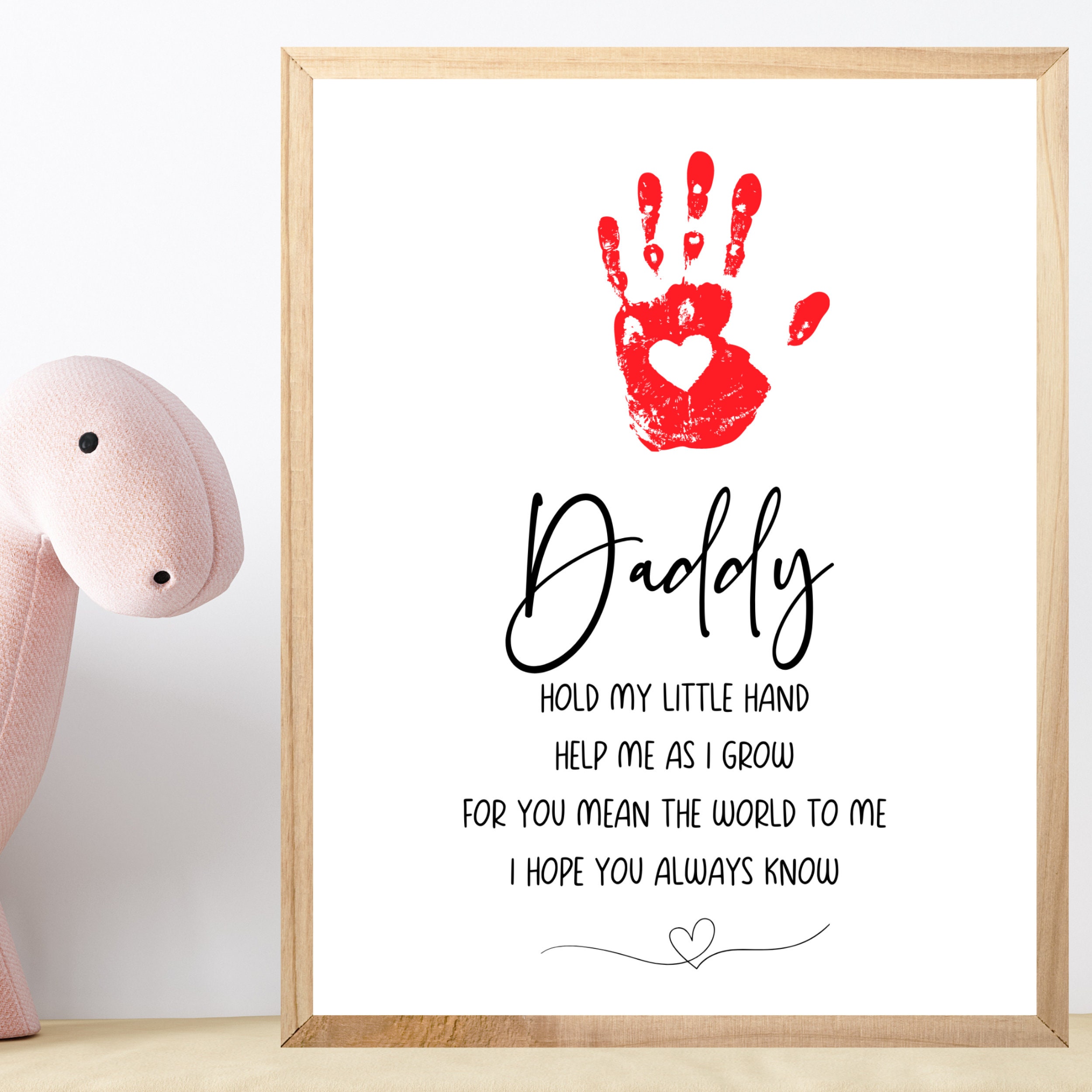 Handprint Daddy Gift Handprint Keepsake Art Print Father's Day Gift for ...